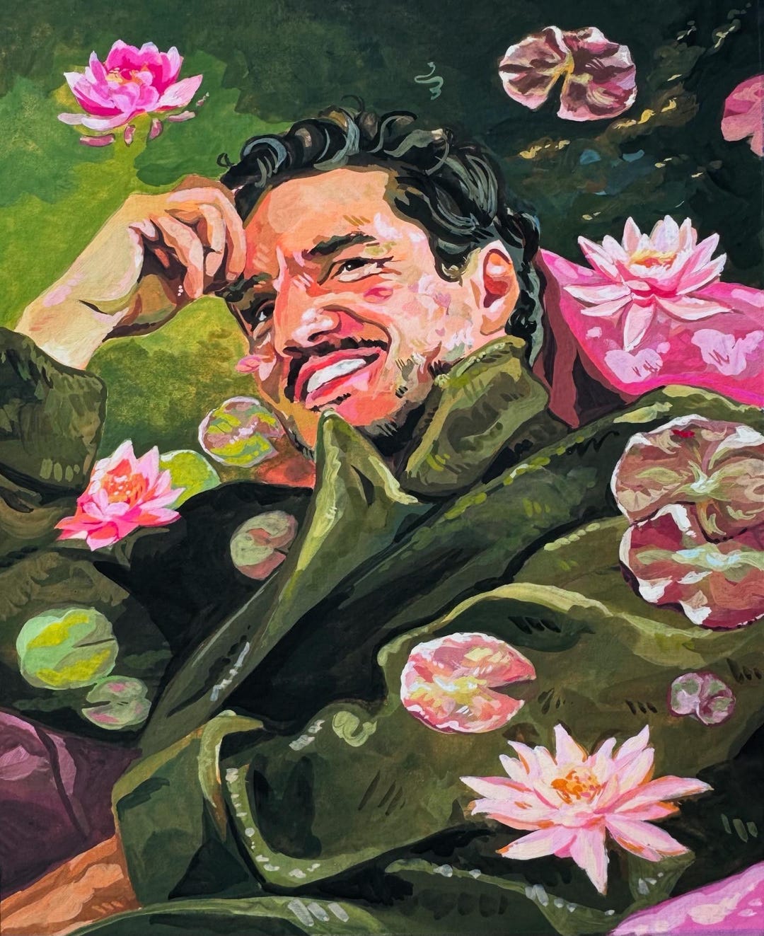 Lily Pad Pedro [5"x6" Print] -- Pedro Pascal - Etsy