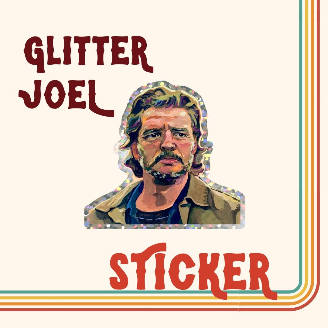 Glitter Joel Sticker -- Pedro Pascal - Etsy