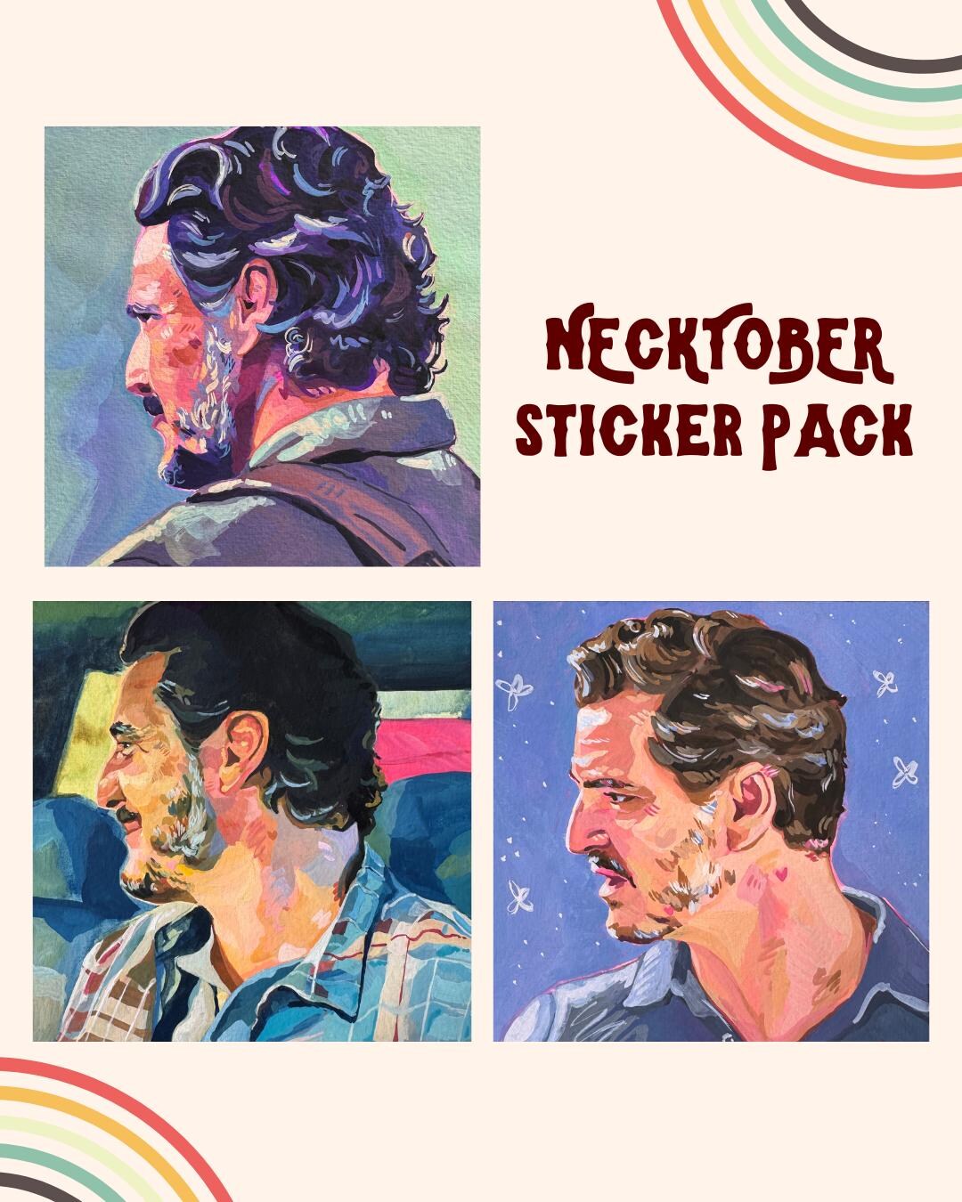 Neck Sticker Pack (necktober) -- Pedro Pascal - Etsy