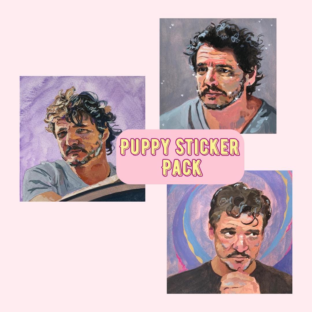 Puppy Sticker Pack Pedro Pascal - Etsy