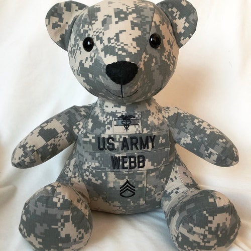 Memory Bear Army Bear Military Bear Keepsake Bear Teddy - Etsy