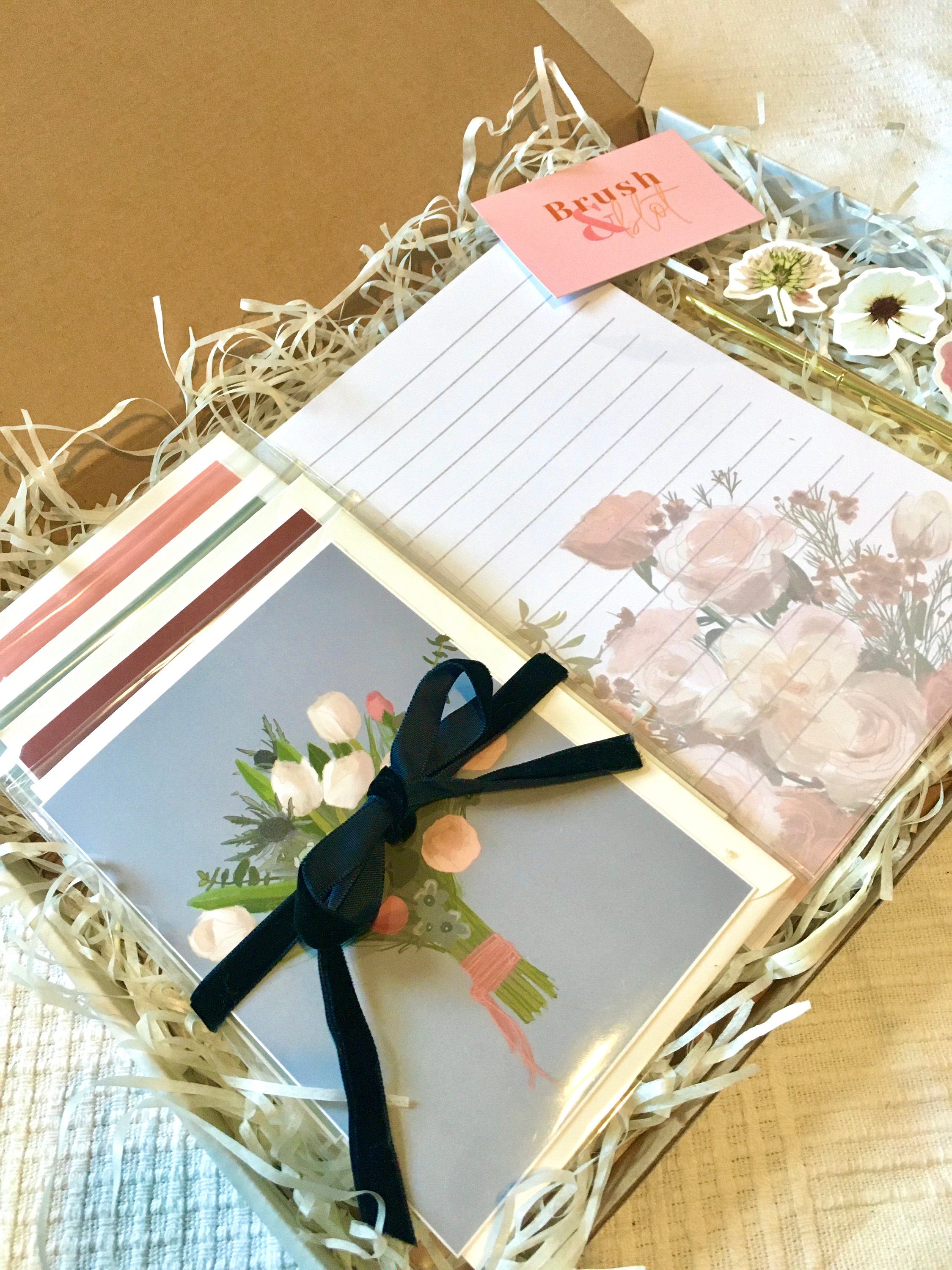 Floral Writing Set Gift Cards, Notepaper, Pen and Stickers Set - Etsy UK