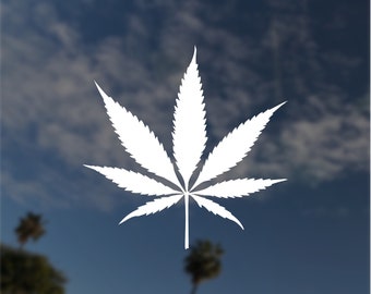 Pot Leaf Vinyl Decal - Etsy