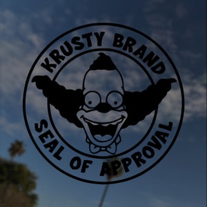 Krusty Brand Seal of Approval Vinyl Decal Sticker - Etsy
