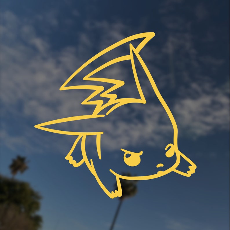 Battle Pikachu Vinyl Decal Sticker - Etsy