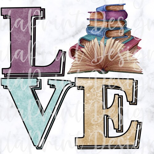 Love Reading PNG Vintage Love to Read Watercolor PNG File for - Etsy