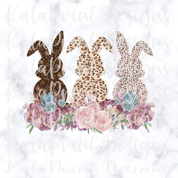 Floral Leopard Bunny Png - Etsy