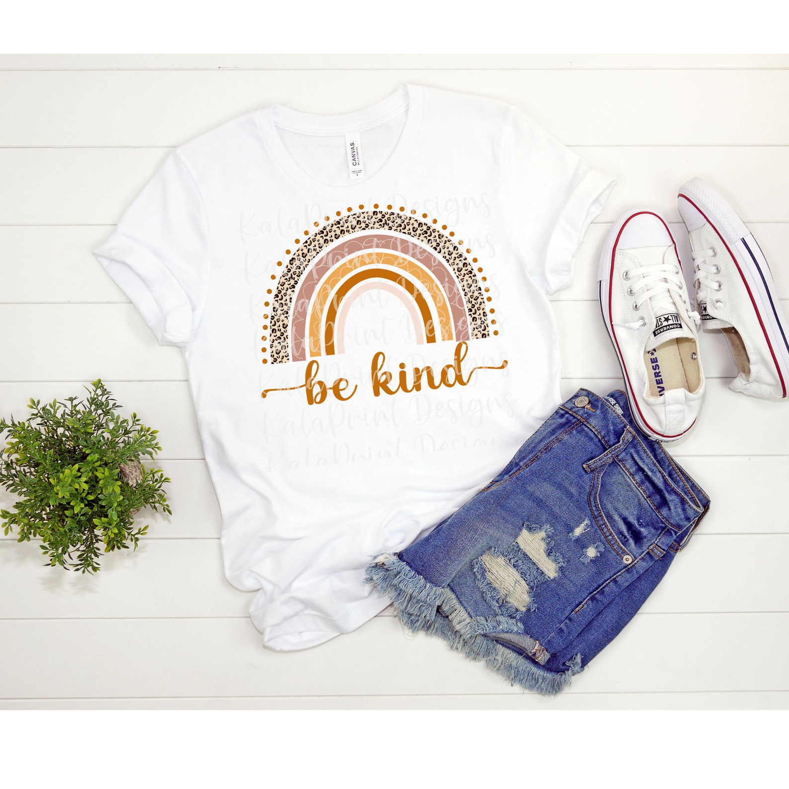 Boho Leopard Rainbow Be Kind PNG Bohemian PNG File for - Etsy