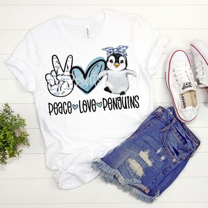 Peace Love Penguins PNG Penguin Lover PNG Baby Penguin File for ...