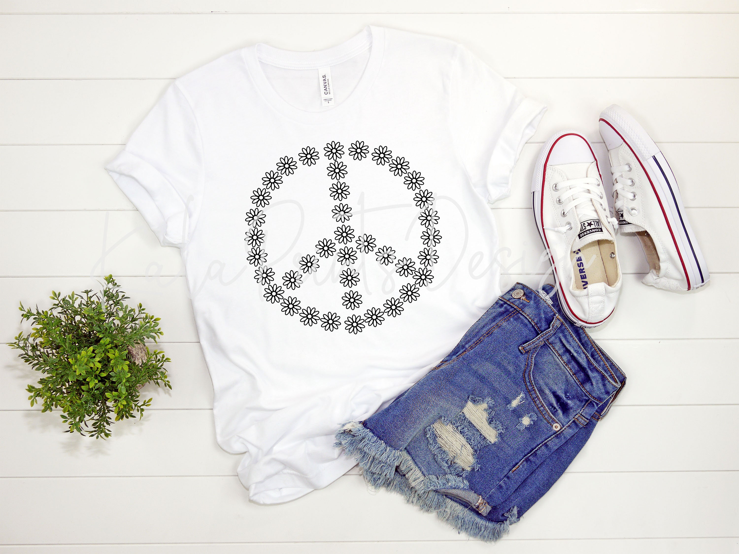 Daisy Flower Peace Sign SVG, Hippie Floral Design (digital File) - Etsy