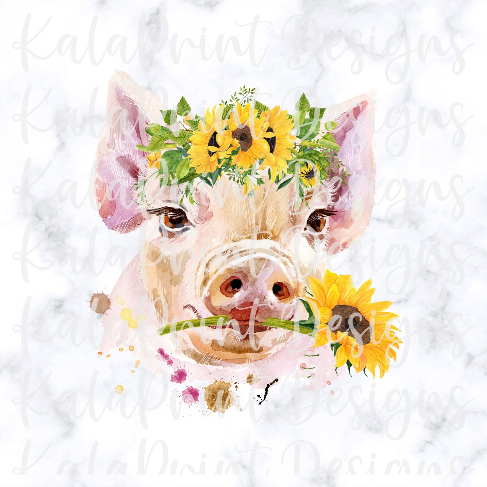 Cute Sunflower Pig PNG Funny Piglet PNG File for Sublimation | Etsy