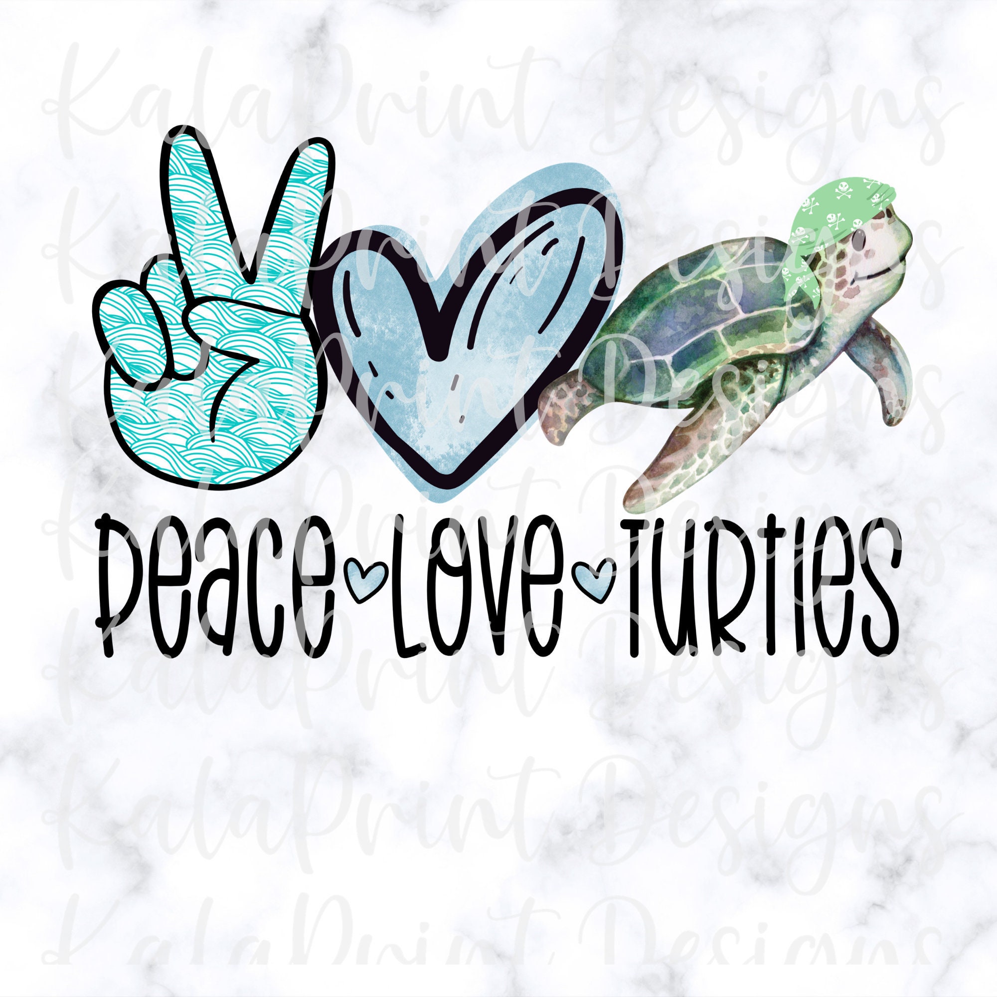 Peace Love Turtles PNG Turtle Lover PNG Sublimation Printing | Etsy