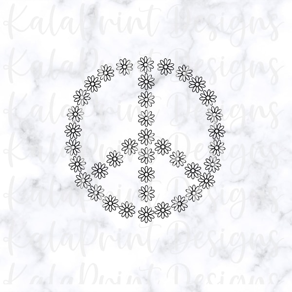 Peace Sign Daisy Svg - Etsy