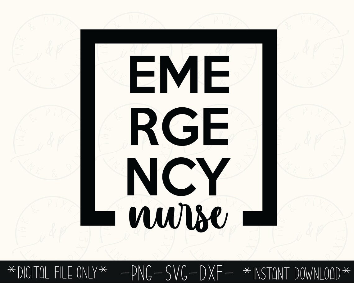 Emergency Nurse Stacked SVG - Nursing Svg - Nurse Svg - Designation Svg ...