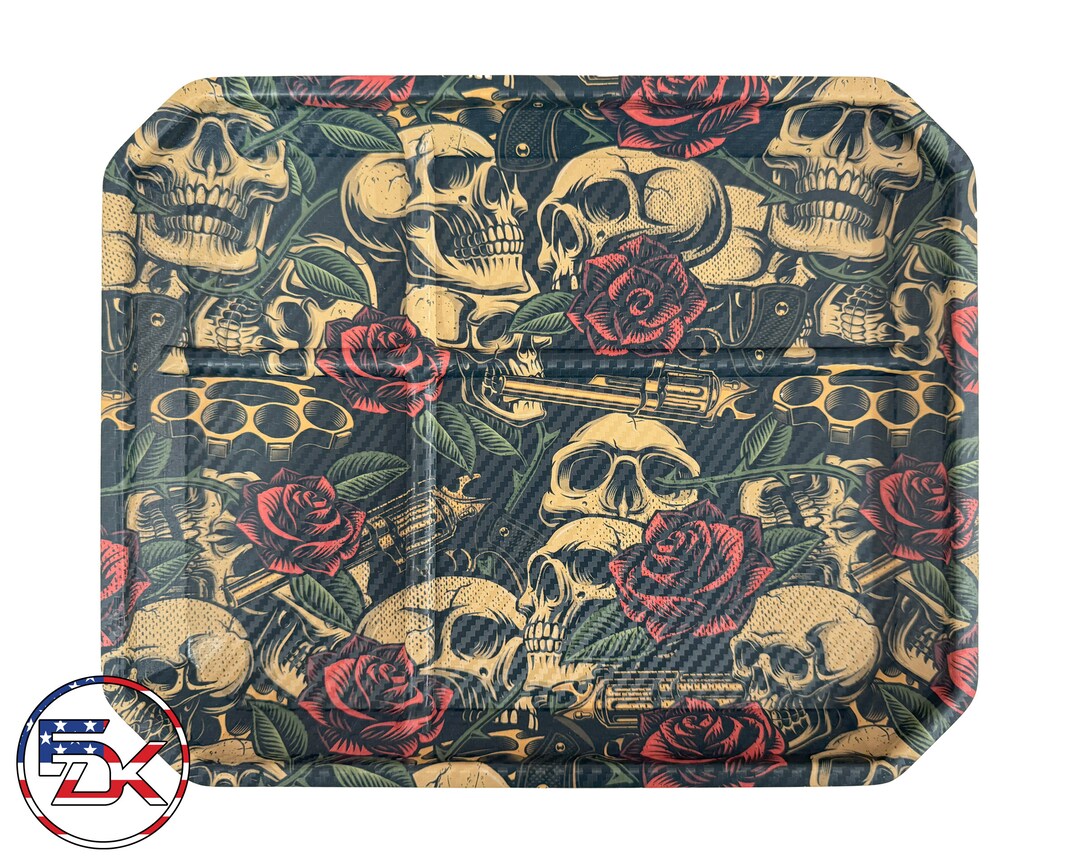 CF Skulls and Roses EDC Kydex Pocket Dump Tray - Etsy