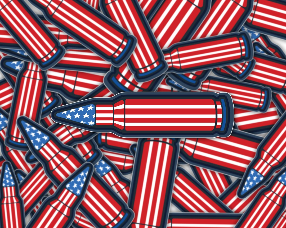 American Flag Bullet | Sticker - Etsy