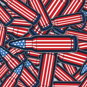 American Flag Bullet | Sticker - Etsy