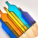 Colorful Bottles Stained Glass Table Stand on the Wooden Platform ...