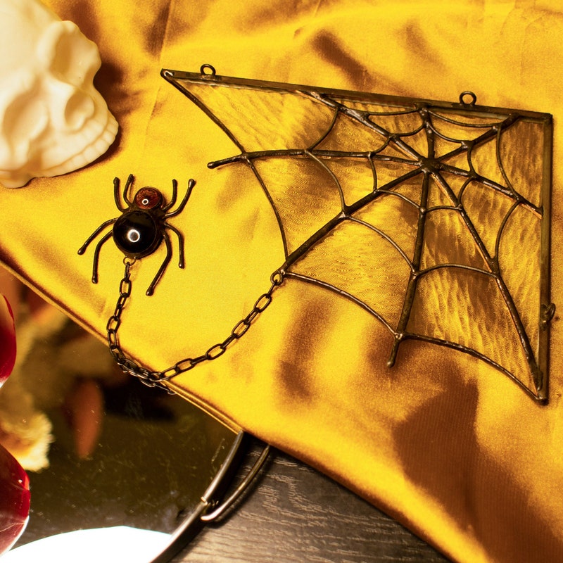 Spider Web Stained Glass - Etsy