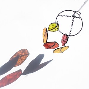 Fall Leaves Stained Glass Baby Mobile Autumn Suncatcher Hanging Gift ...