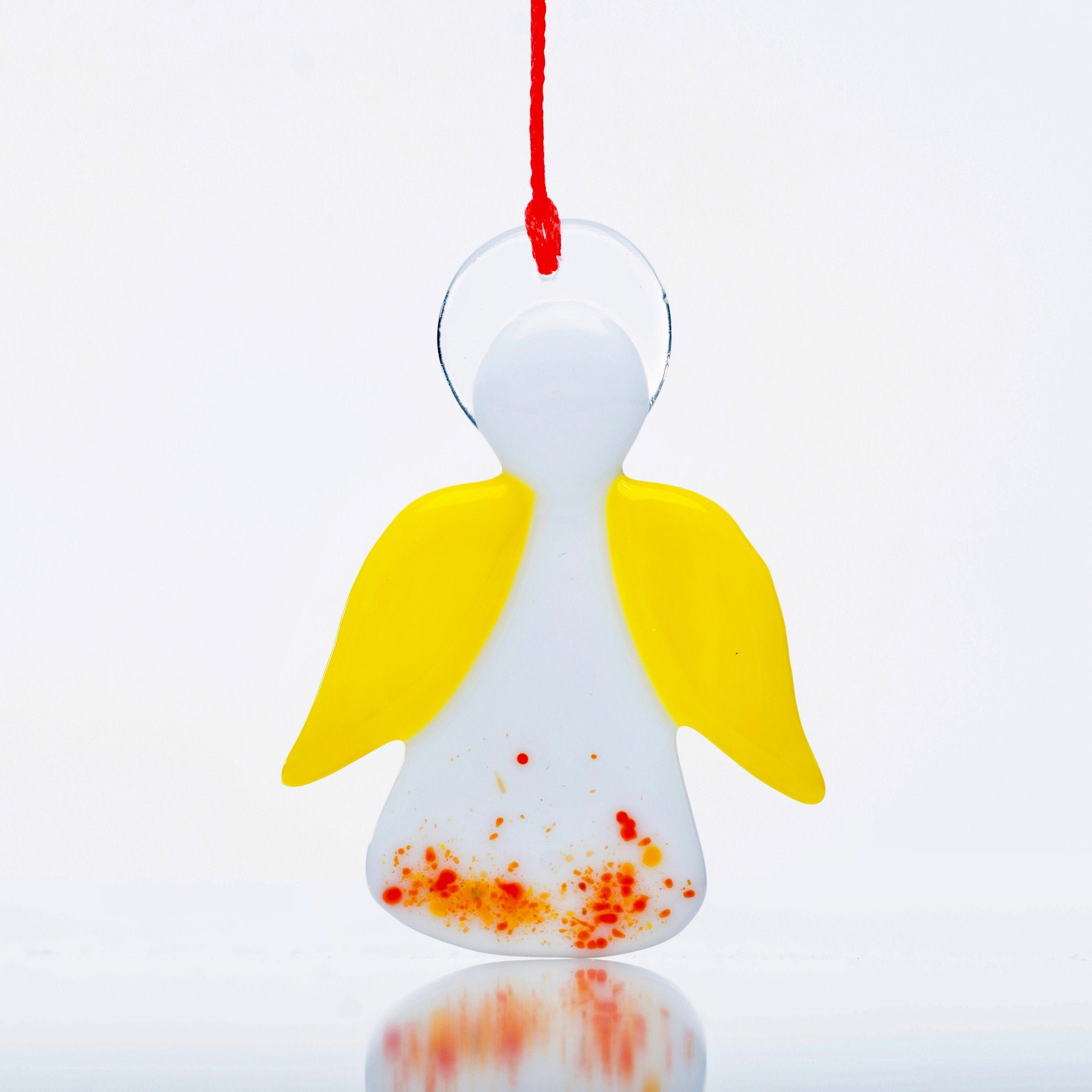 Set of 3/10/20 Fused Glass Angel Handmade Ornament Beautiful - Etsy