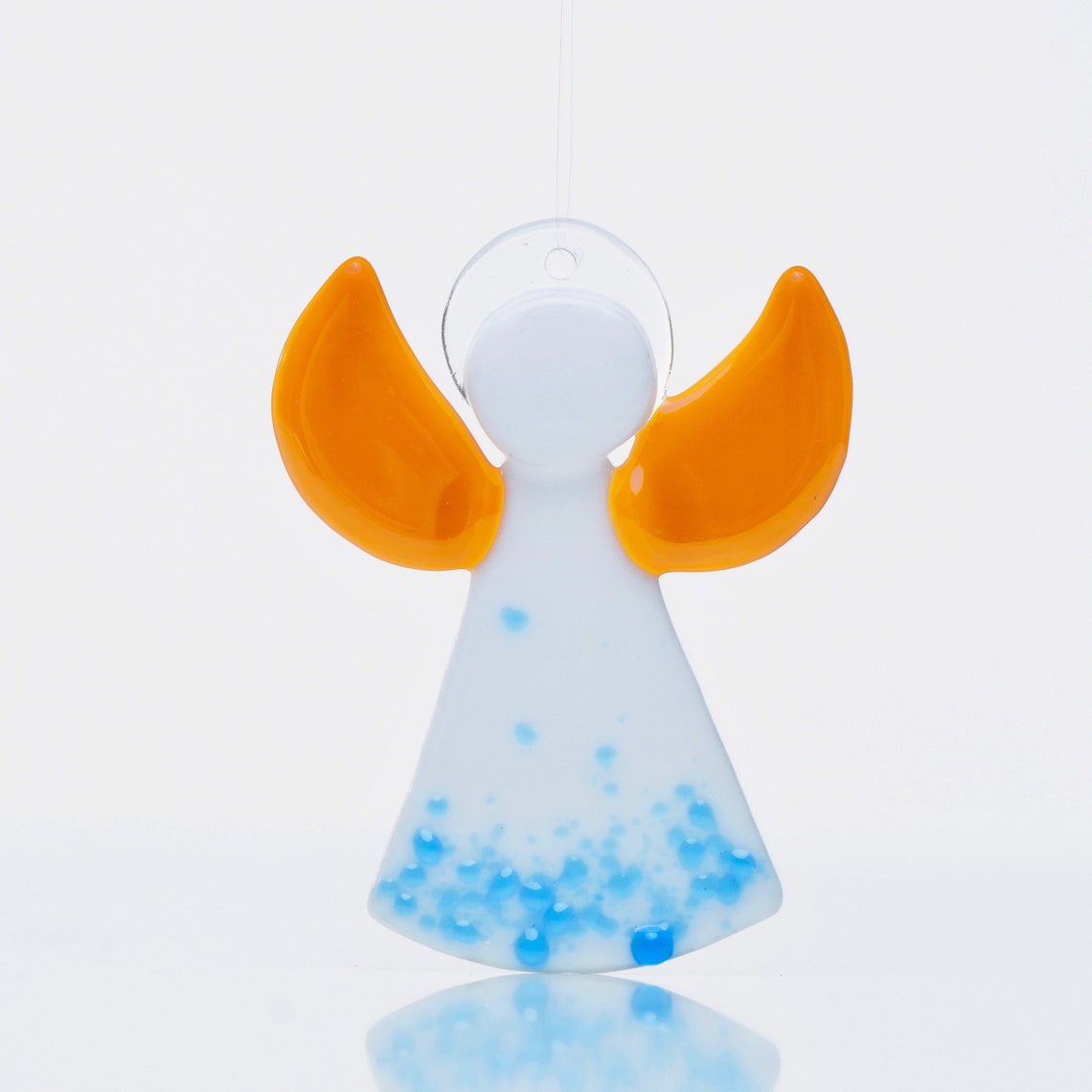 Set of 3/10/20 Fused Glass Angel Handmade Ornament Beautiful | Etsy