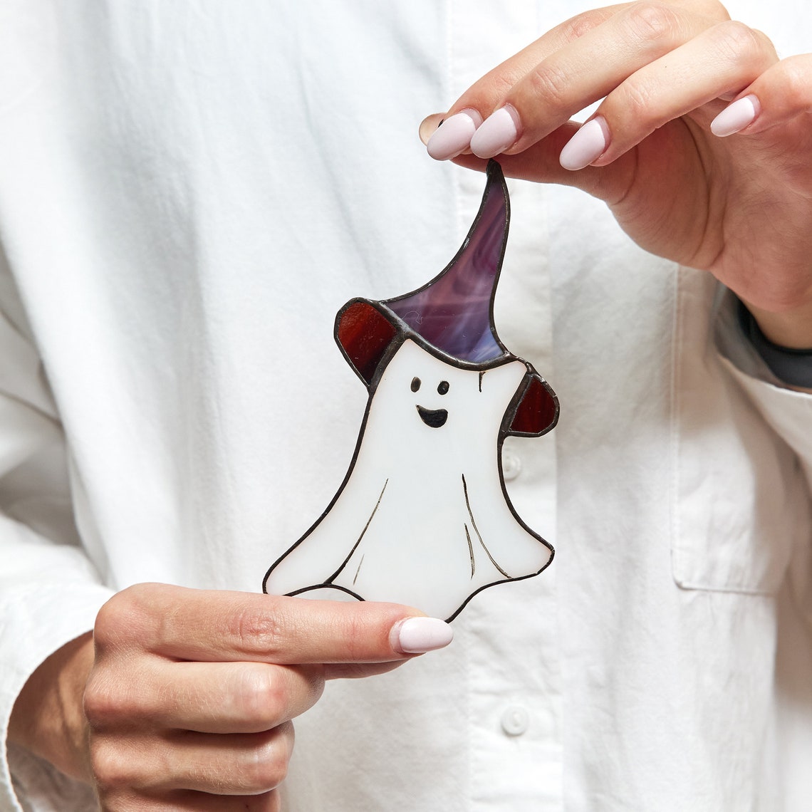 Little Ghost Halloween Stained Glass Decoration Halloween - Etsy