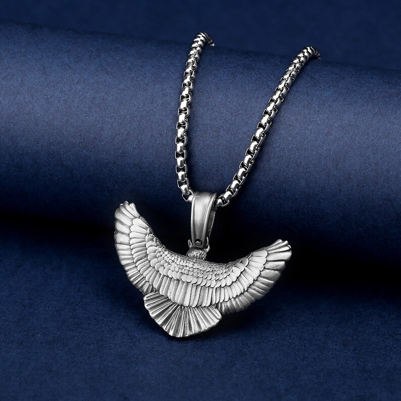 Owl Necklace With Engraved Viking Knot, Norse Mythology Symbols on Bird ...