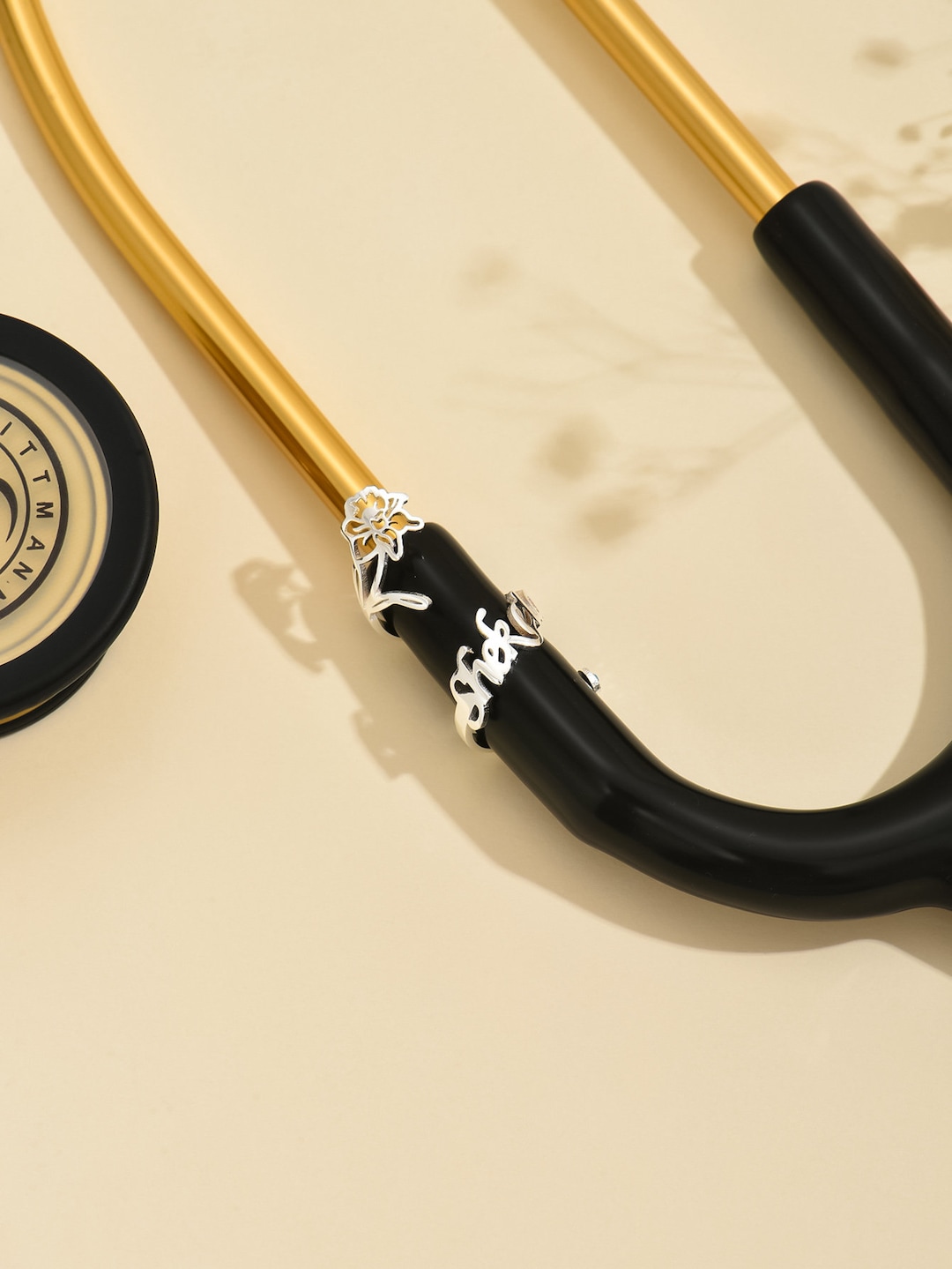 Personalized Stethoscope Name Tag With Birthflower and Birthstone ...