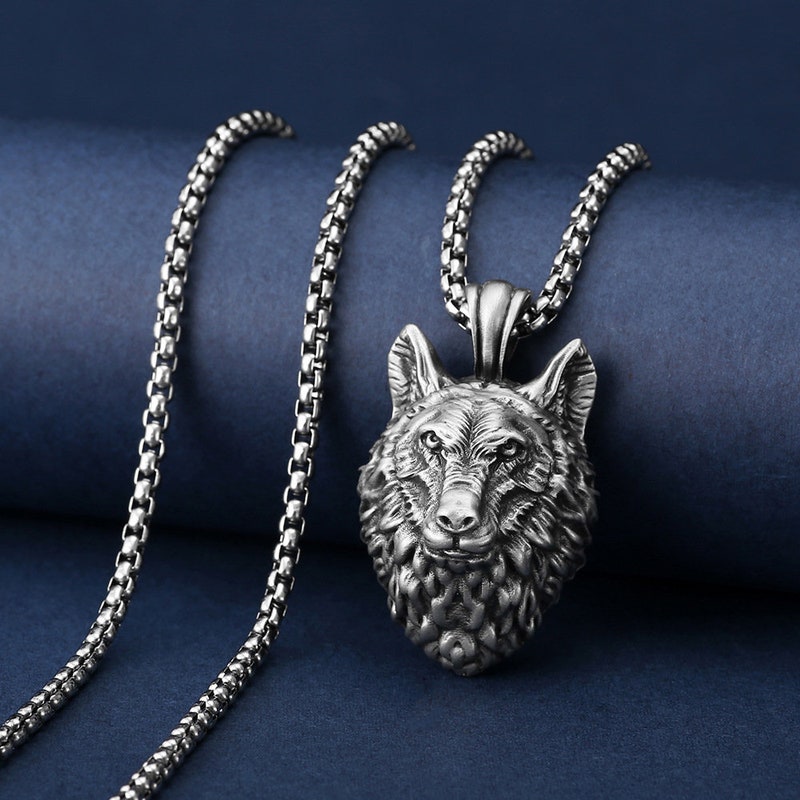 Wolf Necklace for Men - Etsy
