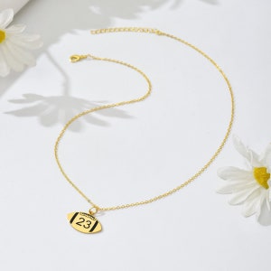 Customized Engraved Football Number Necklace With Name, Personalized ...