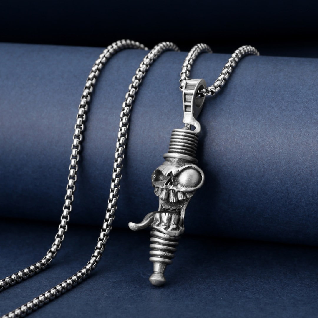 Handmade Spark Plug Necklace, 3D Spark Plug Charm Necklace, Car ...