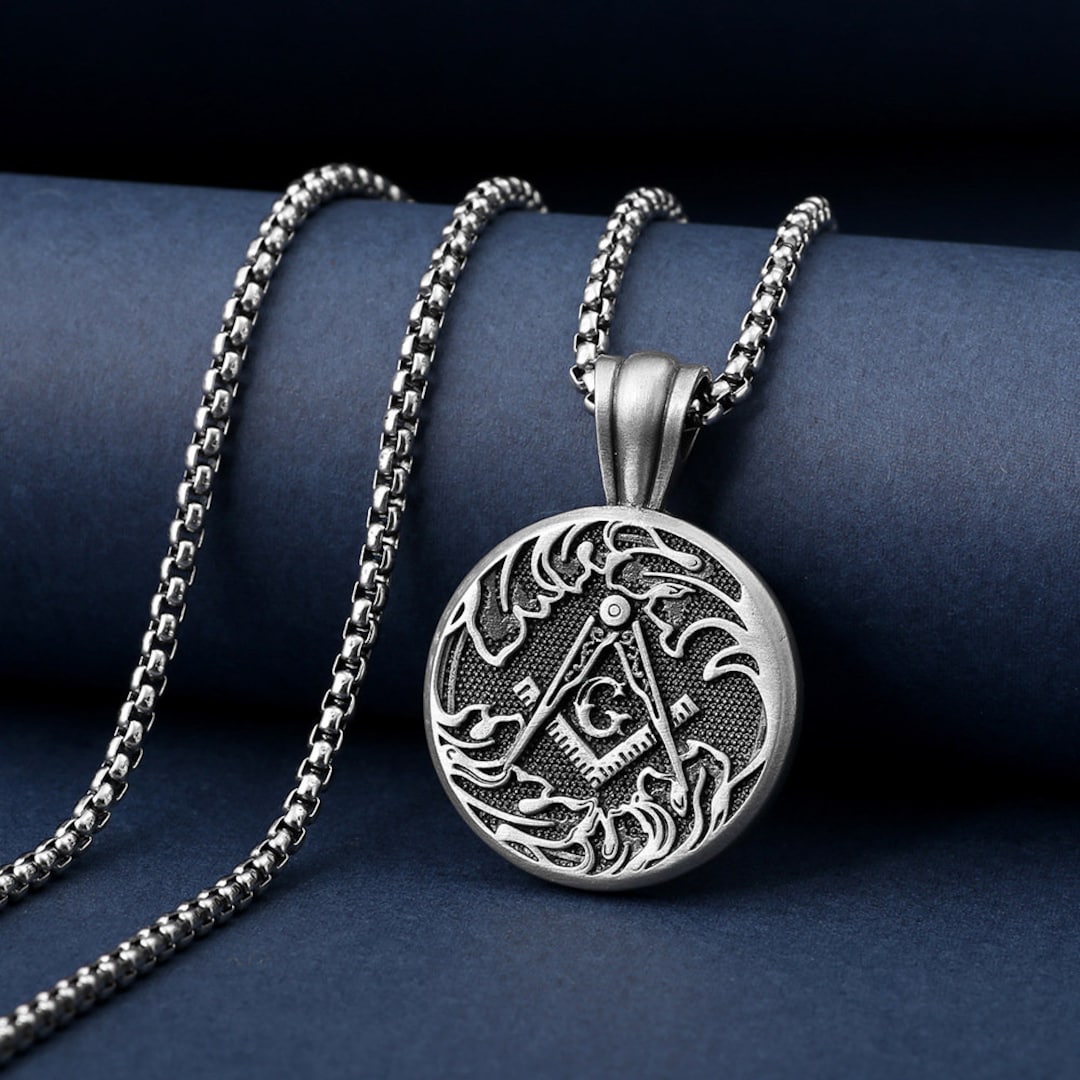 Freemason Masonic Necklace, Illuminati Brotherhood, Square & Compass ...