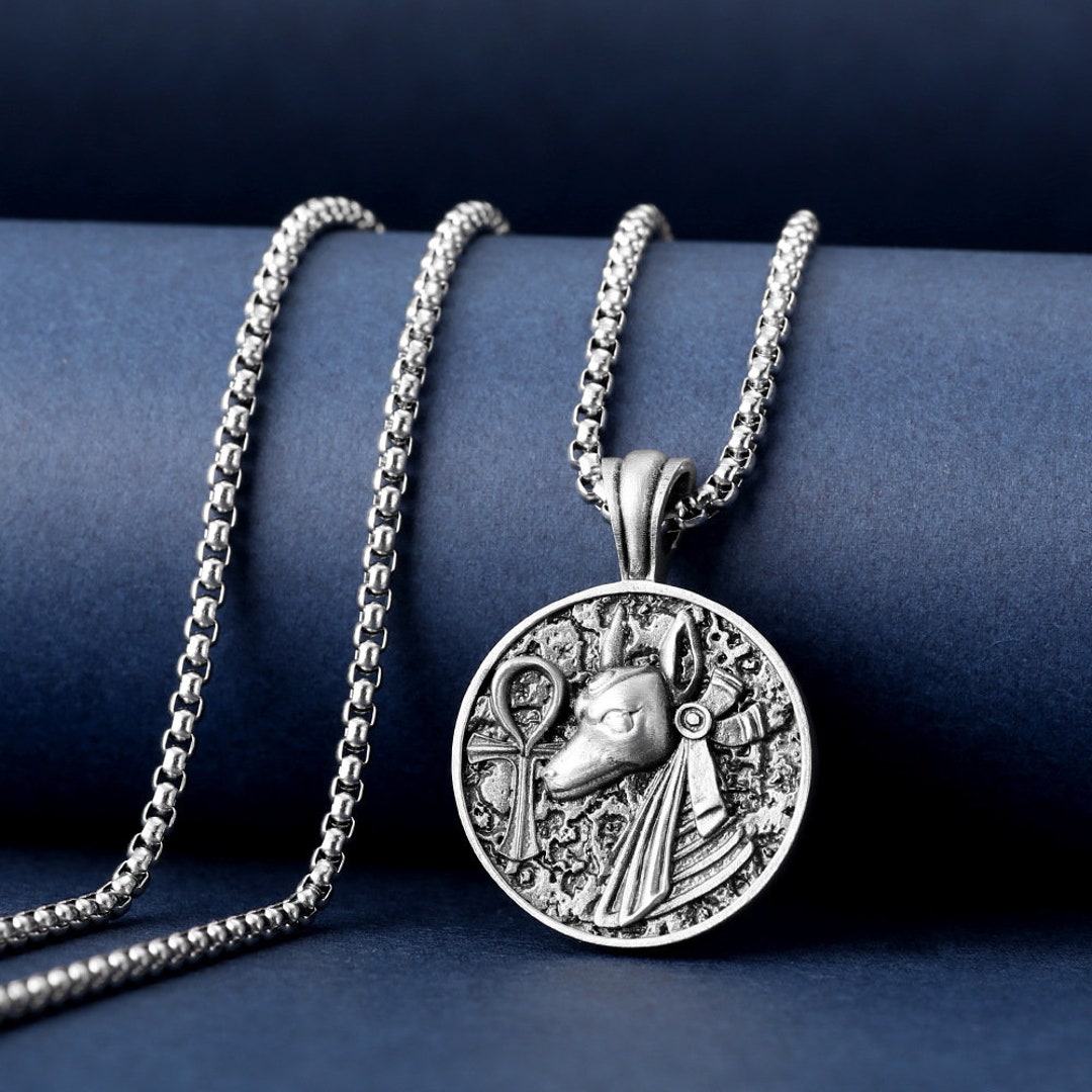 Anubis Egyptian God Necklace, Men Ancient Egyptian Mythology Necklace ...