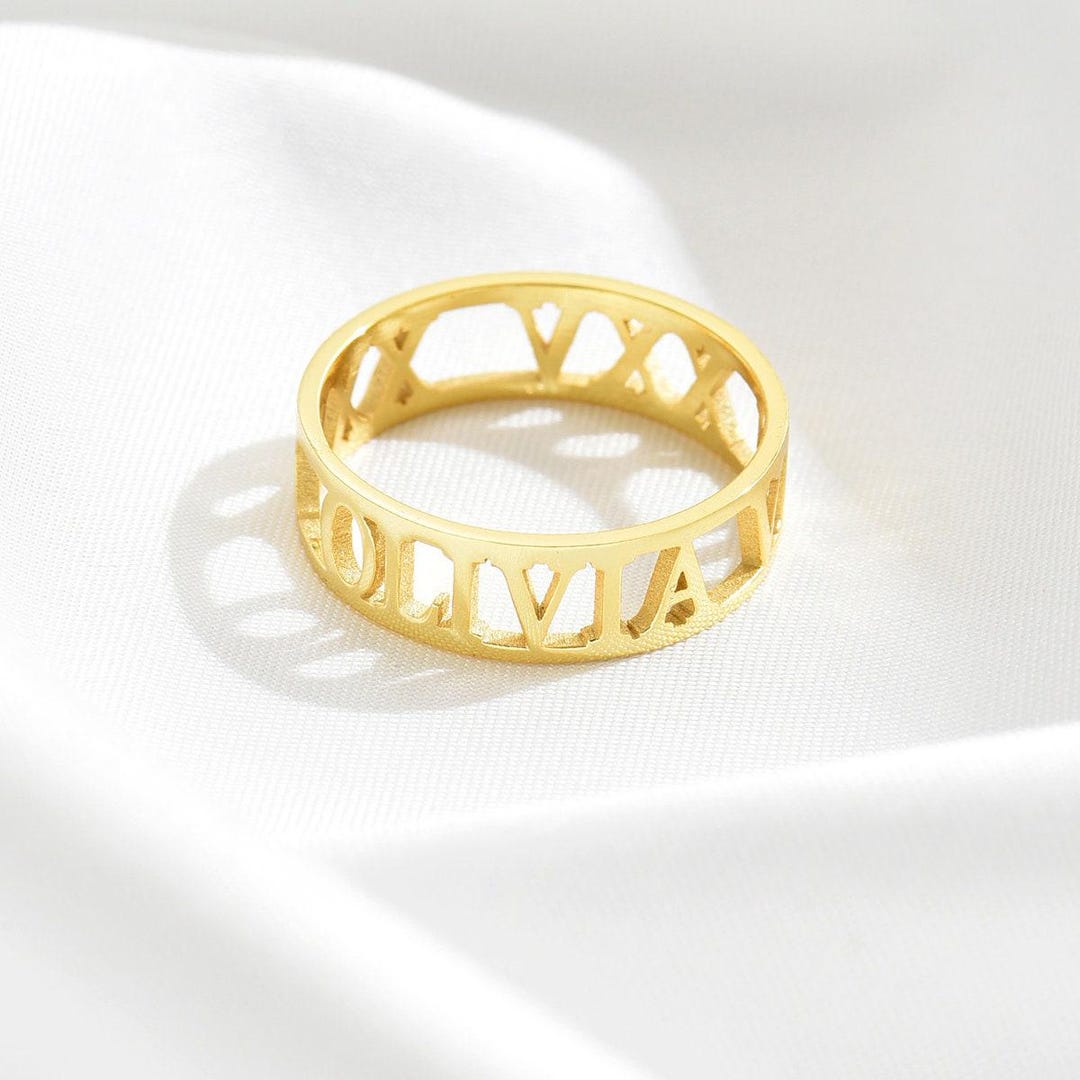 Custom Roman Numerals Ring, Date Ring, Wedding Gift, Anniversary Gift ...