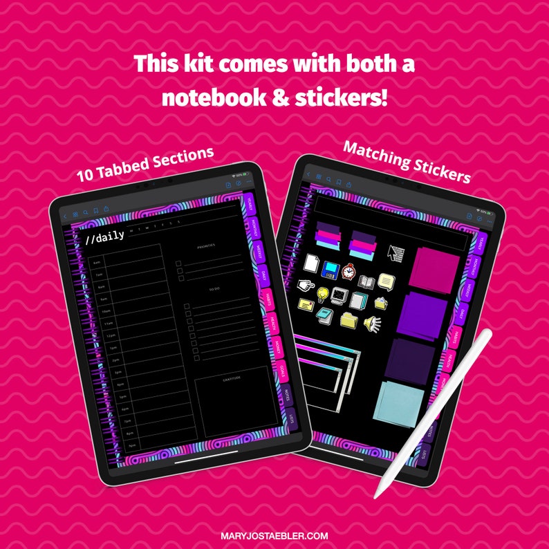 Dark Mode | Digital Notebook Neon Coder | Digital Planner Ipad ...