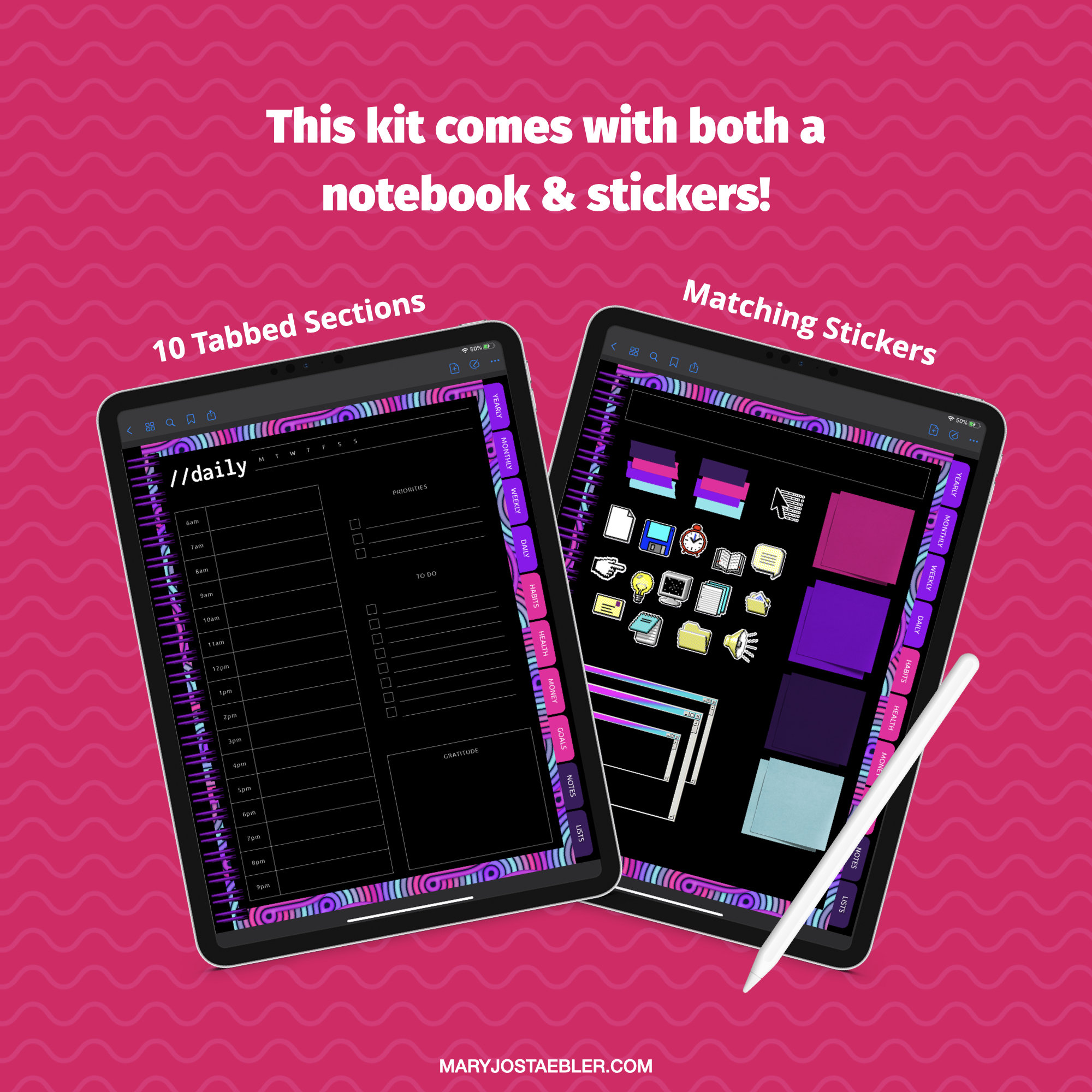Dark Mode | Digital Notebook Neon Coder | Digital Planner Ipad ...