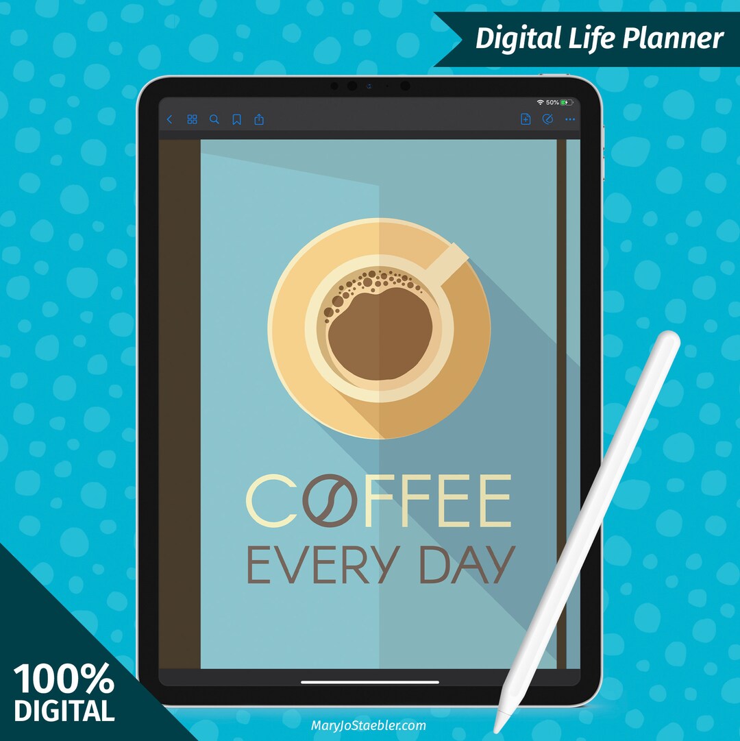 Digital Planner Coffee Cup, Goodnotes, Notability, Digital Planner Ipad ...