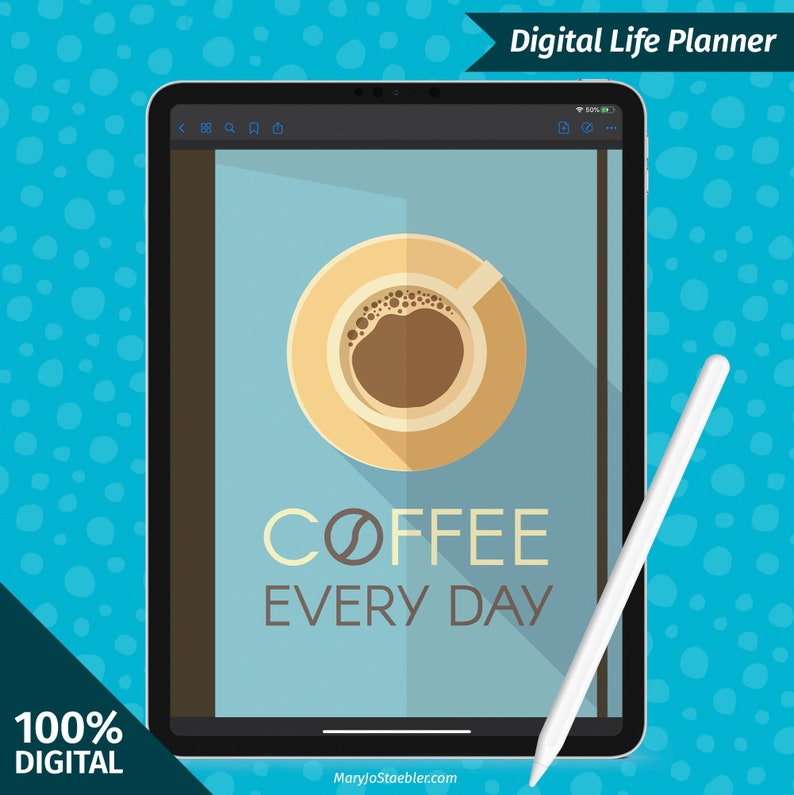 Digital Planner Coffee Cup, Goodnotes, Notability, Digital Planner Ipad ...