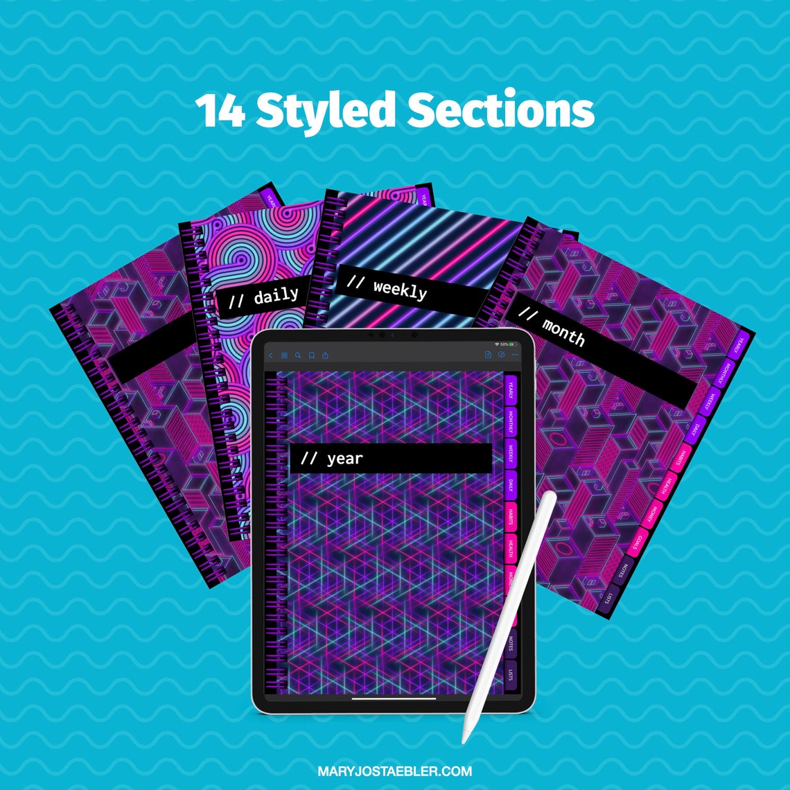 Dark Mode | Digital Notebook Neon Coder | Digital Planner Ipad ...