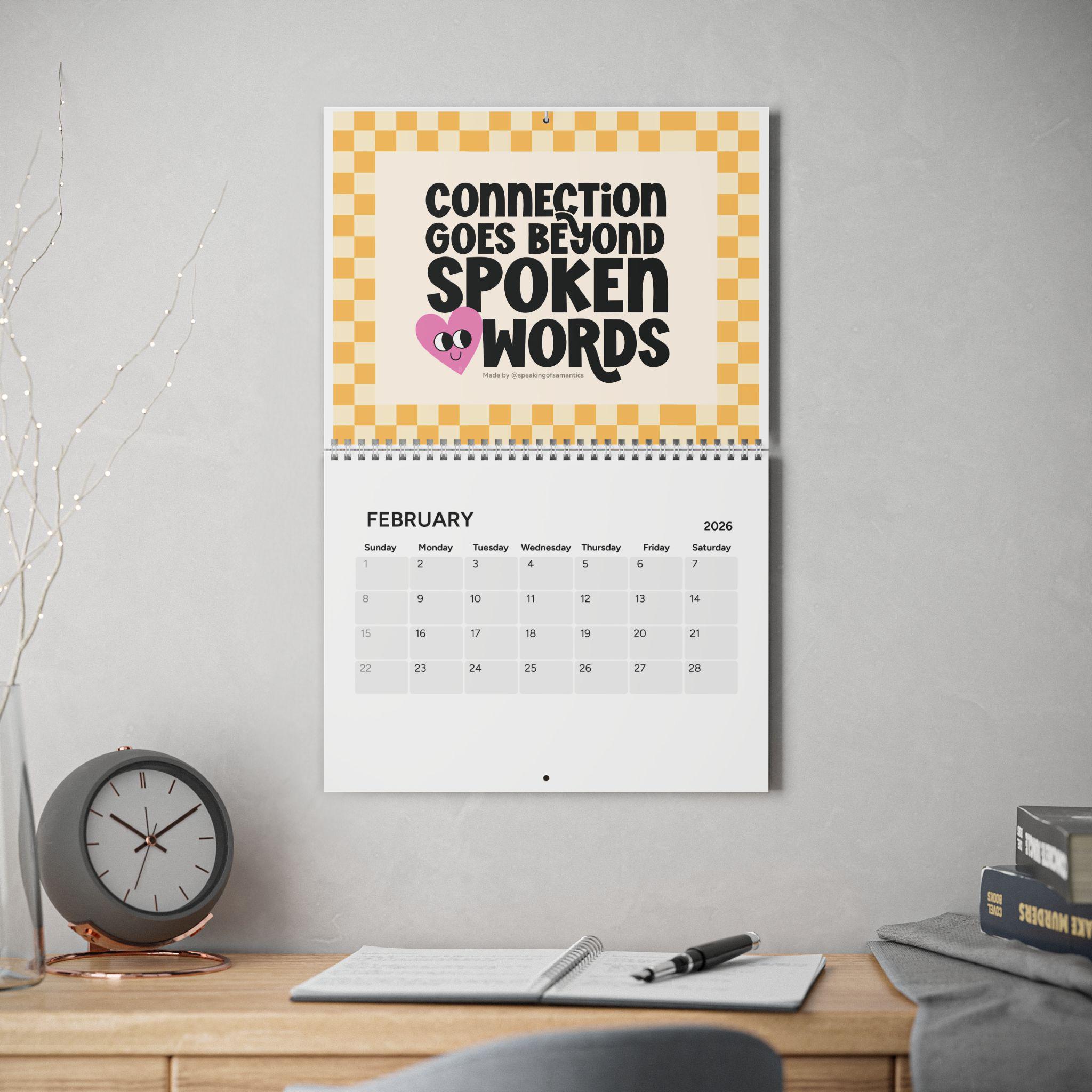 2026 SLP Calendar Speech Therapy AAC Speech Therapist Gift for Slps - Etsy