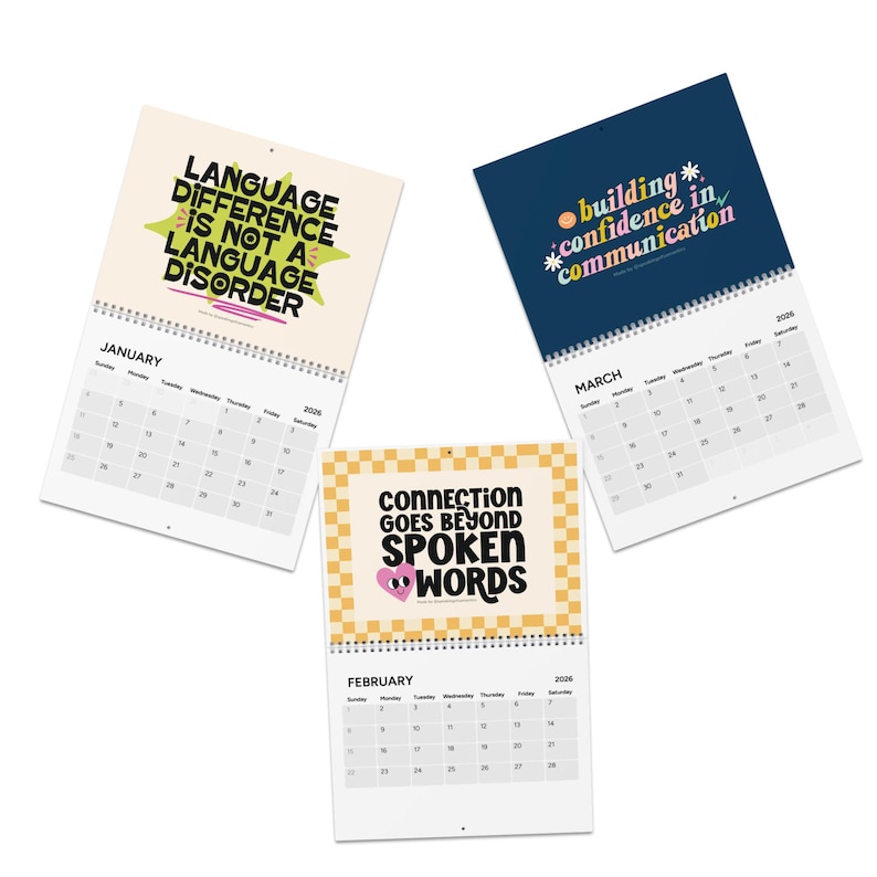 2026 SLP Calendar Speech Therapy AAC Speech Therapist Gift for Slps - Etsy
