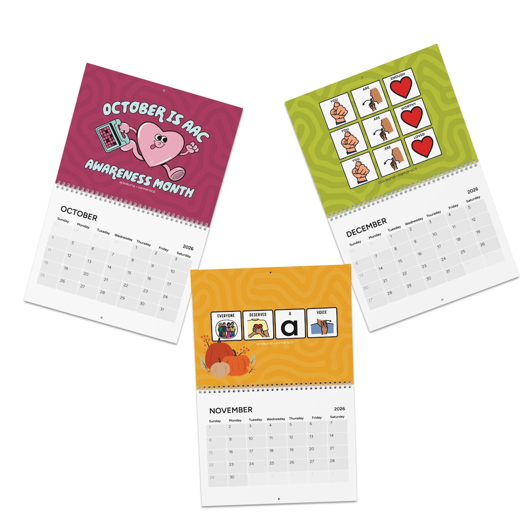 AAC Speech Therapy Calendar 2026 SLP Speech Language Pathology Gift ...