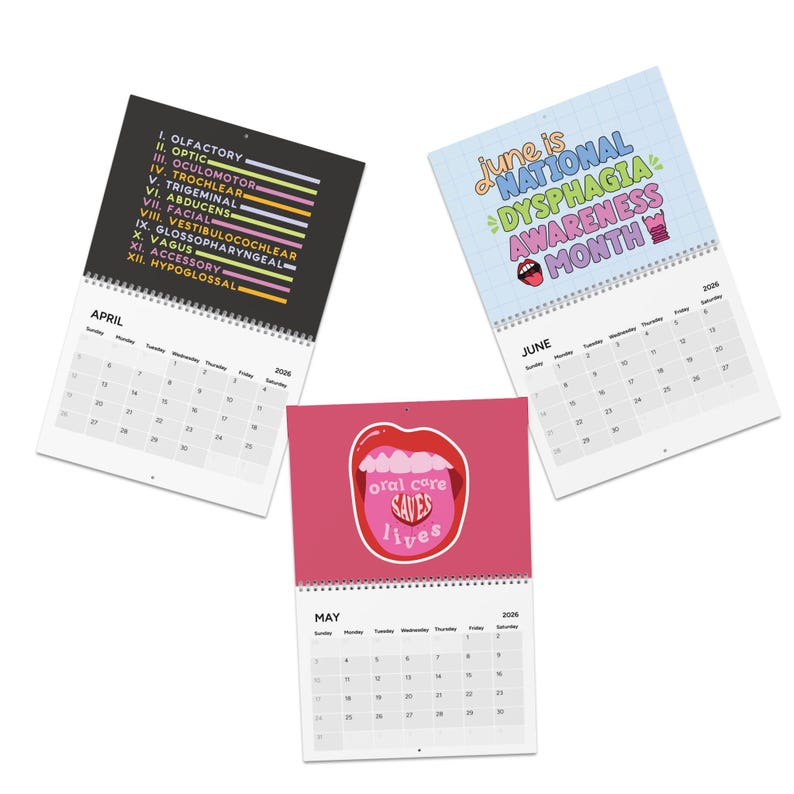 Medical SLP Calendar 2026 Dysphagia Calendar for Speech Therapists ...