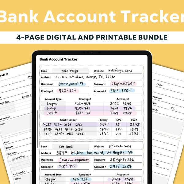 Credit Card Tracker Pdf Template - Etsy
