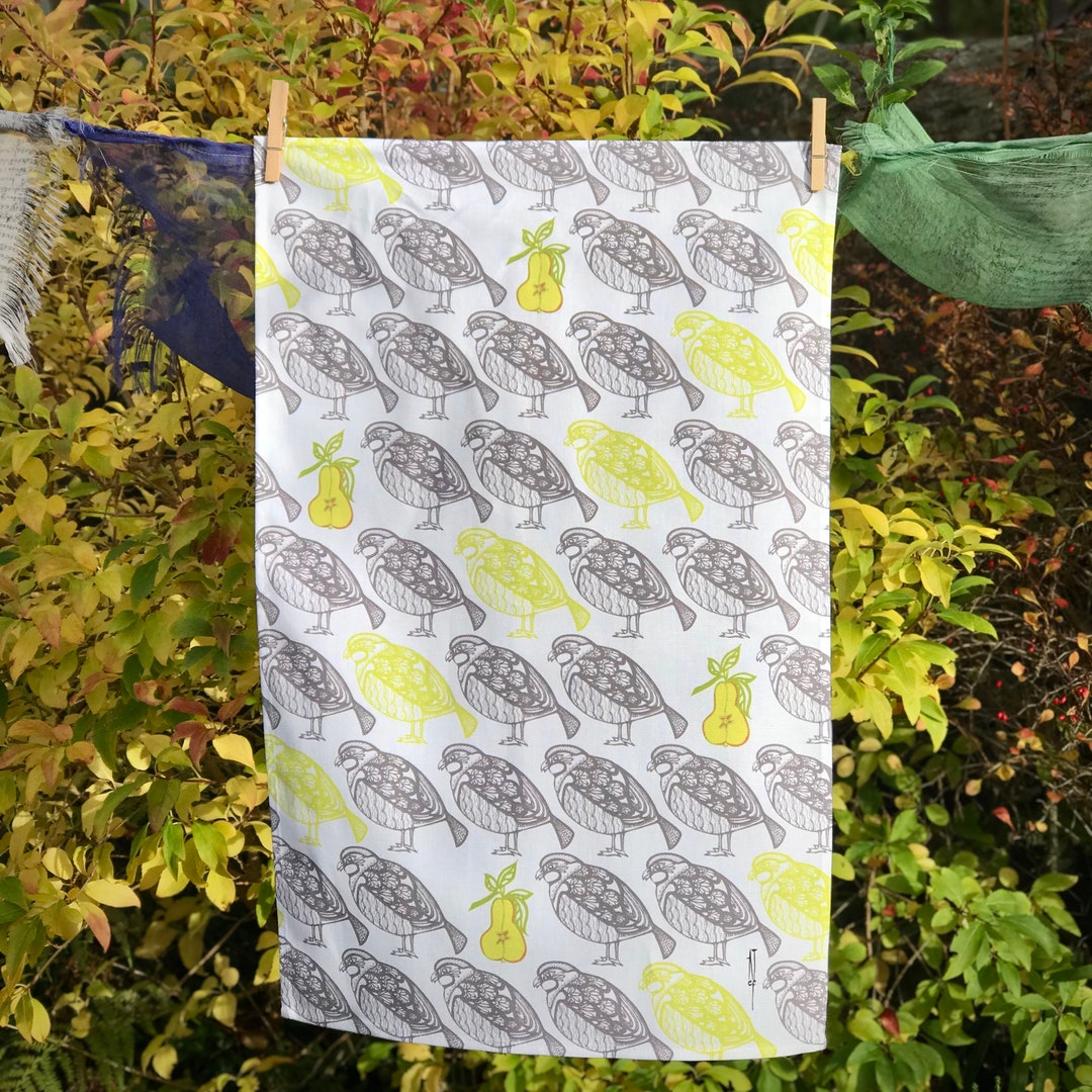 Retro Partridge Tea Towel Seventies Style Dish Towel Partridge - Etsy