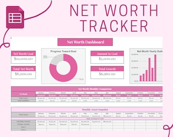 Net Worth Tracker Spreadsheet Template for Google Sheets, Personal Finance Calculator, Assets ...