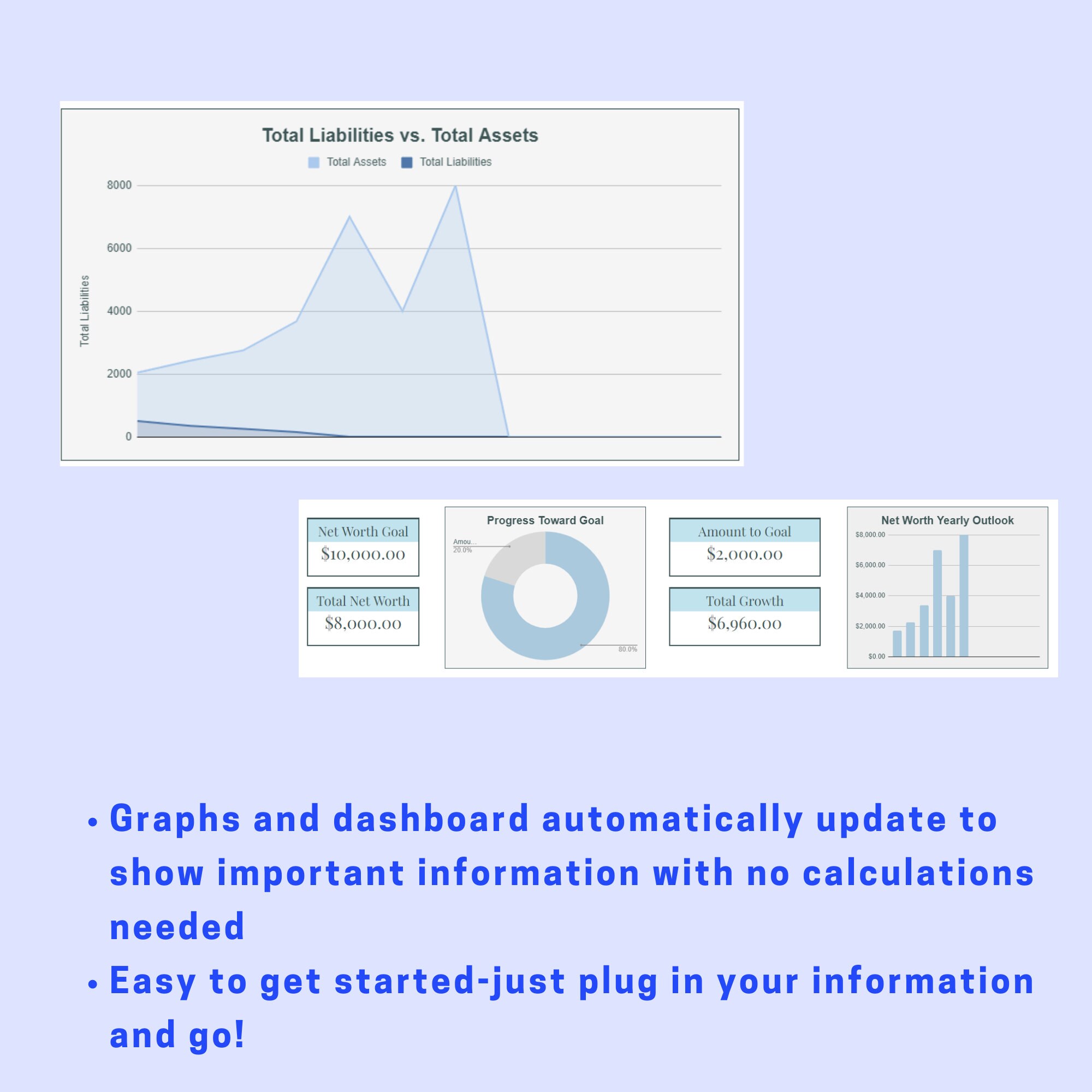Net Worth Tracker Spreadsheet Template for Google Sheets, Personal ...