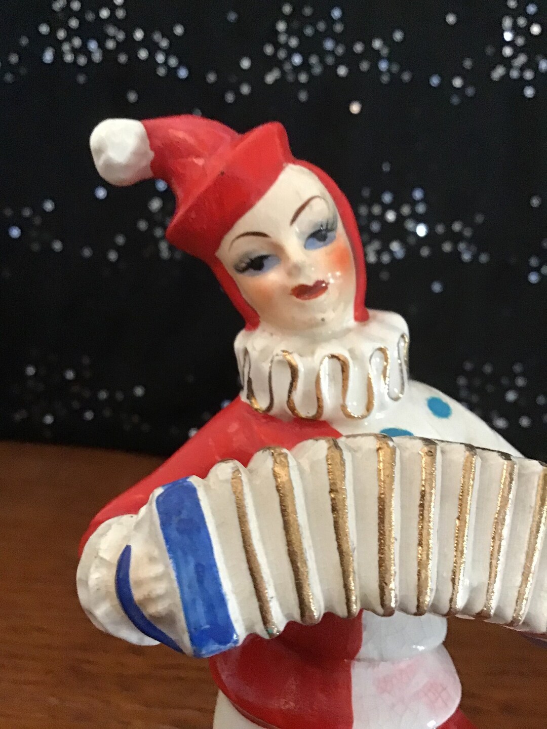 Enesco or Sonsco Comedy Tragedy Court Jester / Harlequin Figurine AS IS ...