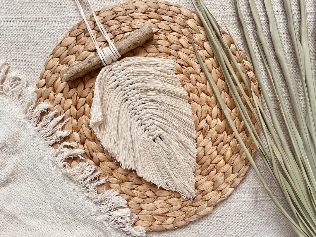 Makramee Feder Blatt Macrame Leaf - Etsy.de